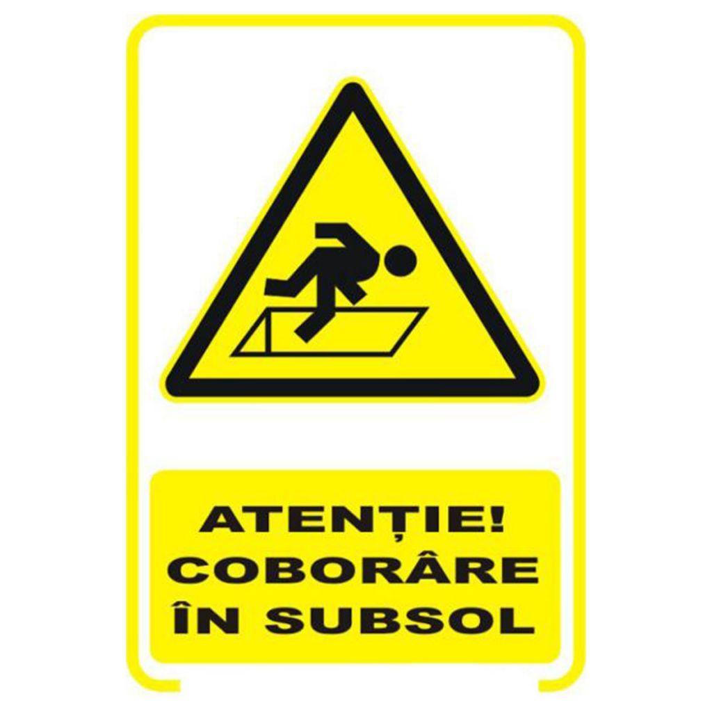Placuta Indicatoare De Securitate Si Avertizare, Atentie, Coborare In ... Placuta Indicatoare De Securitate Si Avertizare, Atentie, Coborare In ...